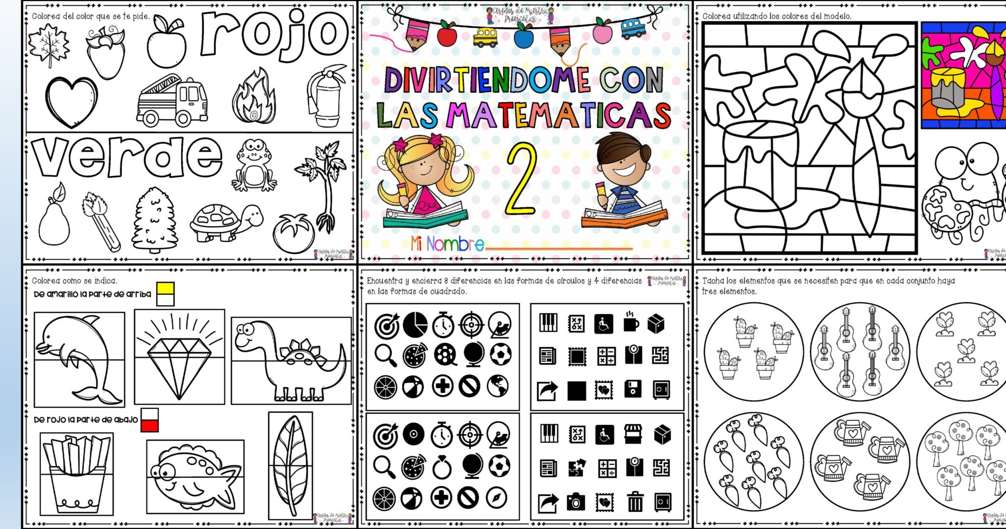 Cuaderno de matemáticas para preescolar 70 páginas - Imagenes Educativas
