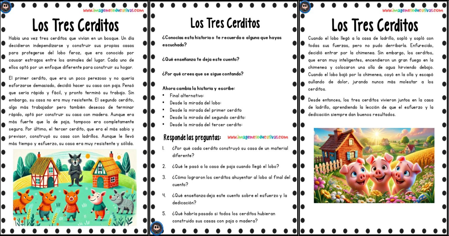 Cuentos Clásicos " Los Tres cerditos" cuaderno de actividades - Imagenes Educativas
