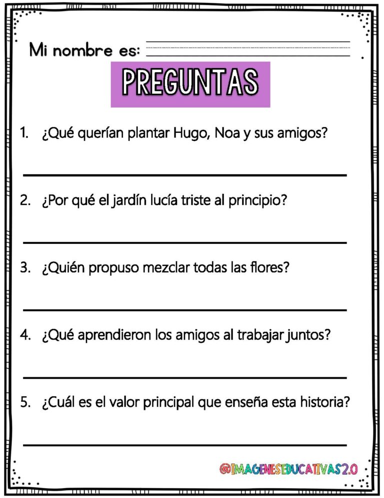 Comprensión Lectora Con Noa y Hugo en primavera - Imagenes Educativas