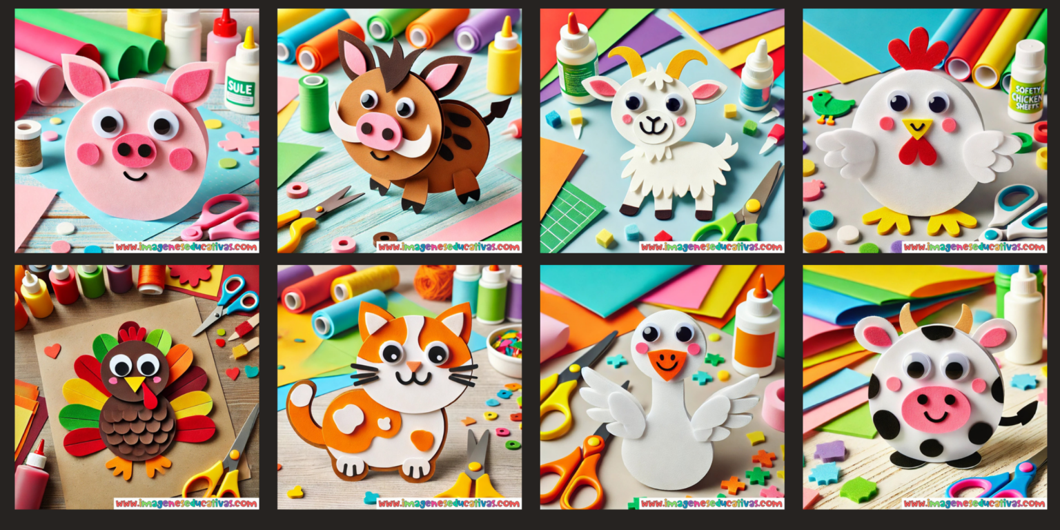 Manualidades animales de granja con Foami - Imagenes Educativas
