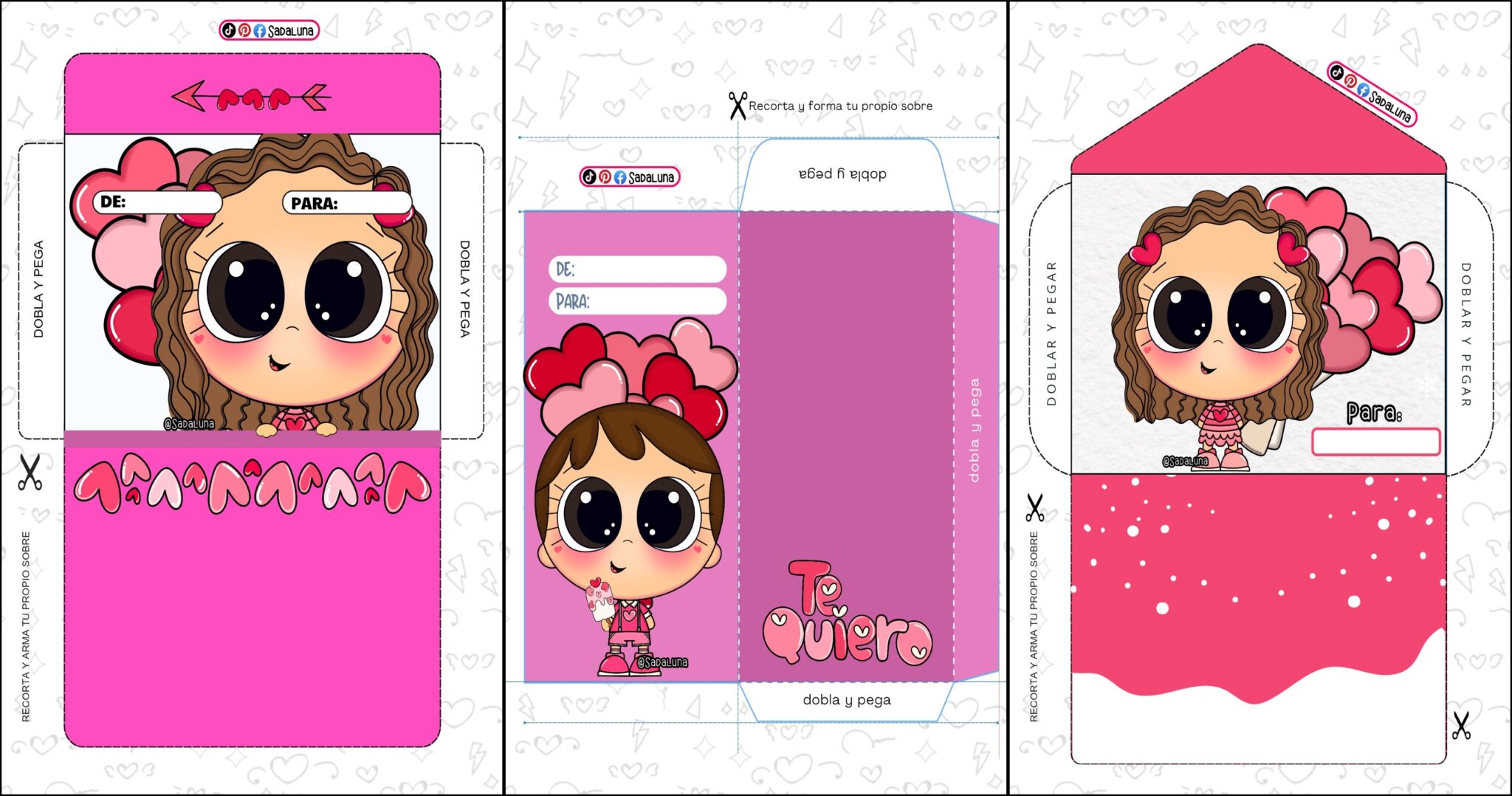 Sobres para cartas de San Valentín - Imagenes Educativas