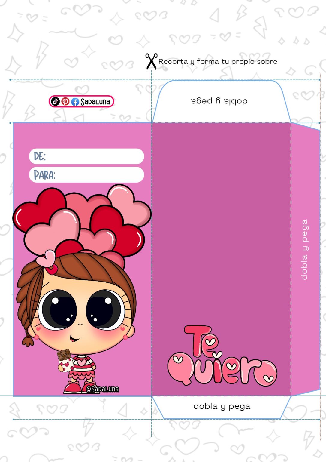 Sobres para cartas de San Valentín - Imagenes Educativas