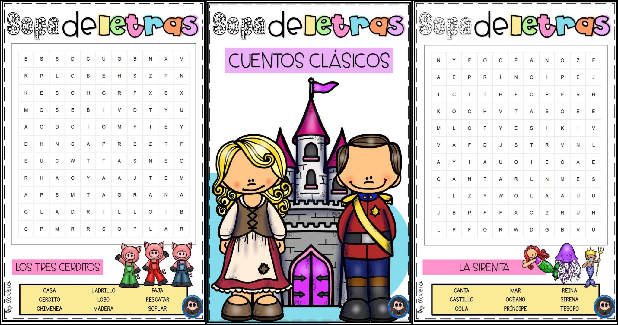 Sopas de letras con Cuentos Clásicos - Imagenes Educativas