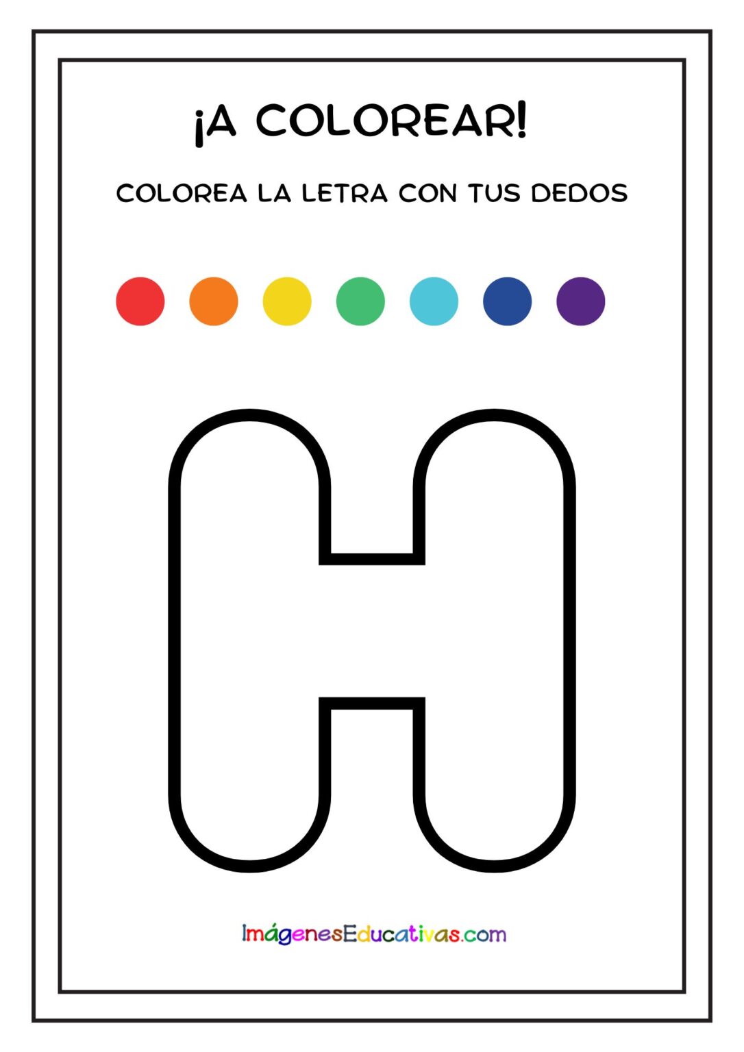 Colorea el abecedario con tus dedos - Imagenes Educativas