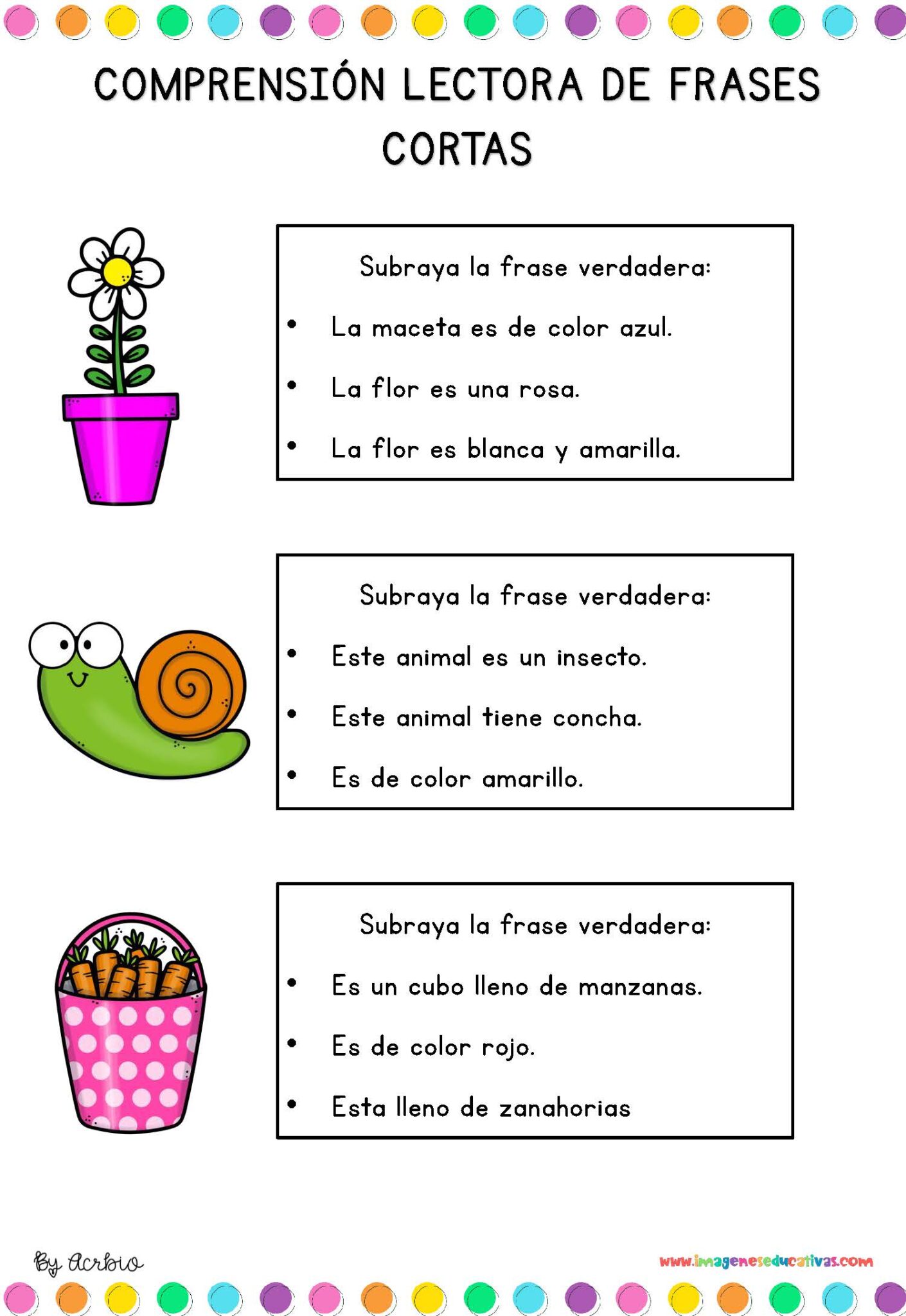 Comprensión lectora de frases cortas de primavera_Página_3 - Imagenes ...