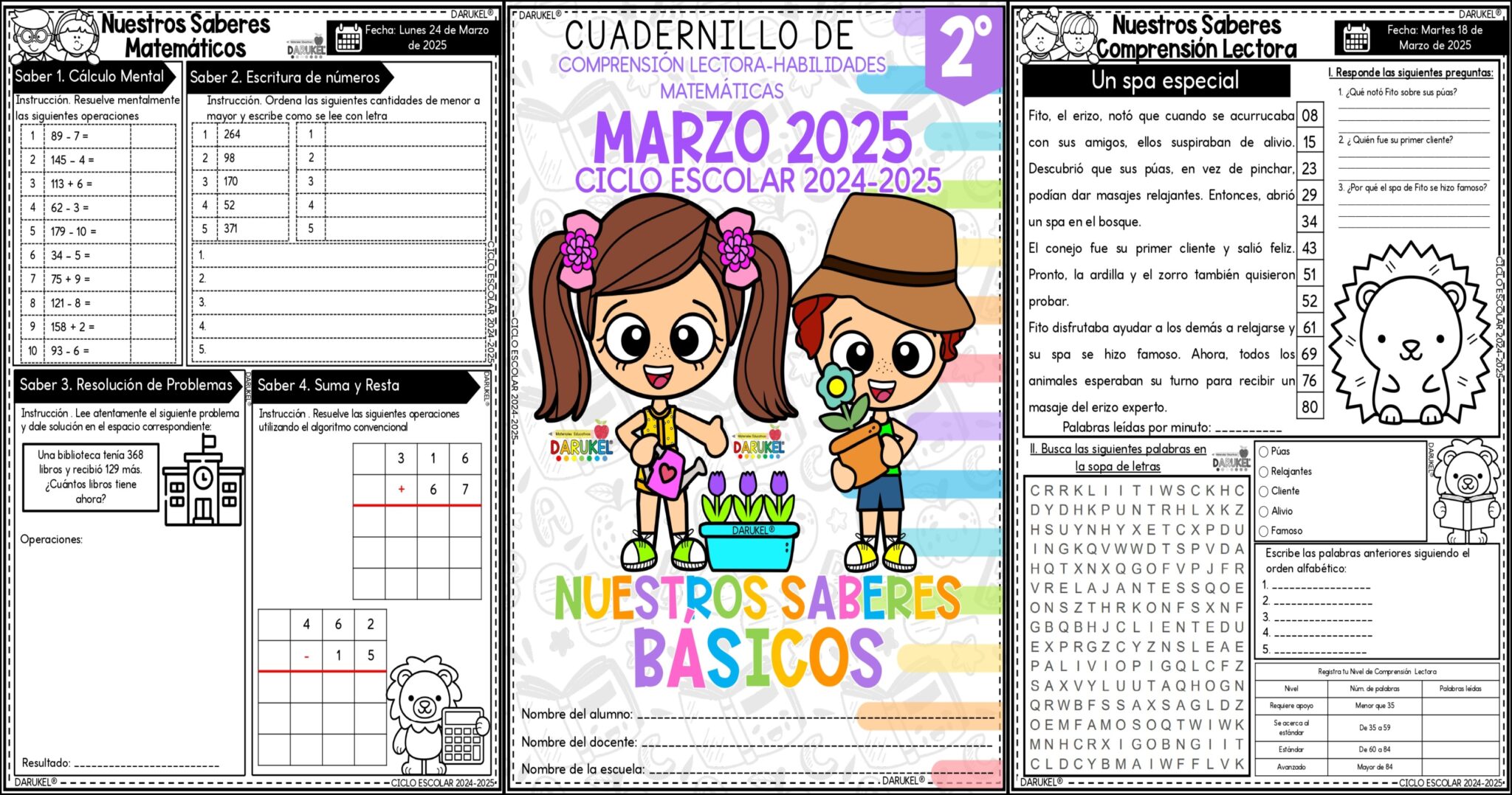 Cuaderno de matemáticas para preescolar 70 páginas - Imagenes Educativas