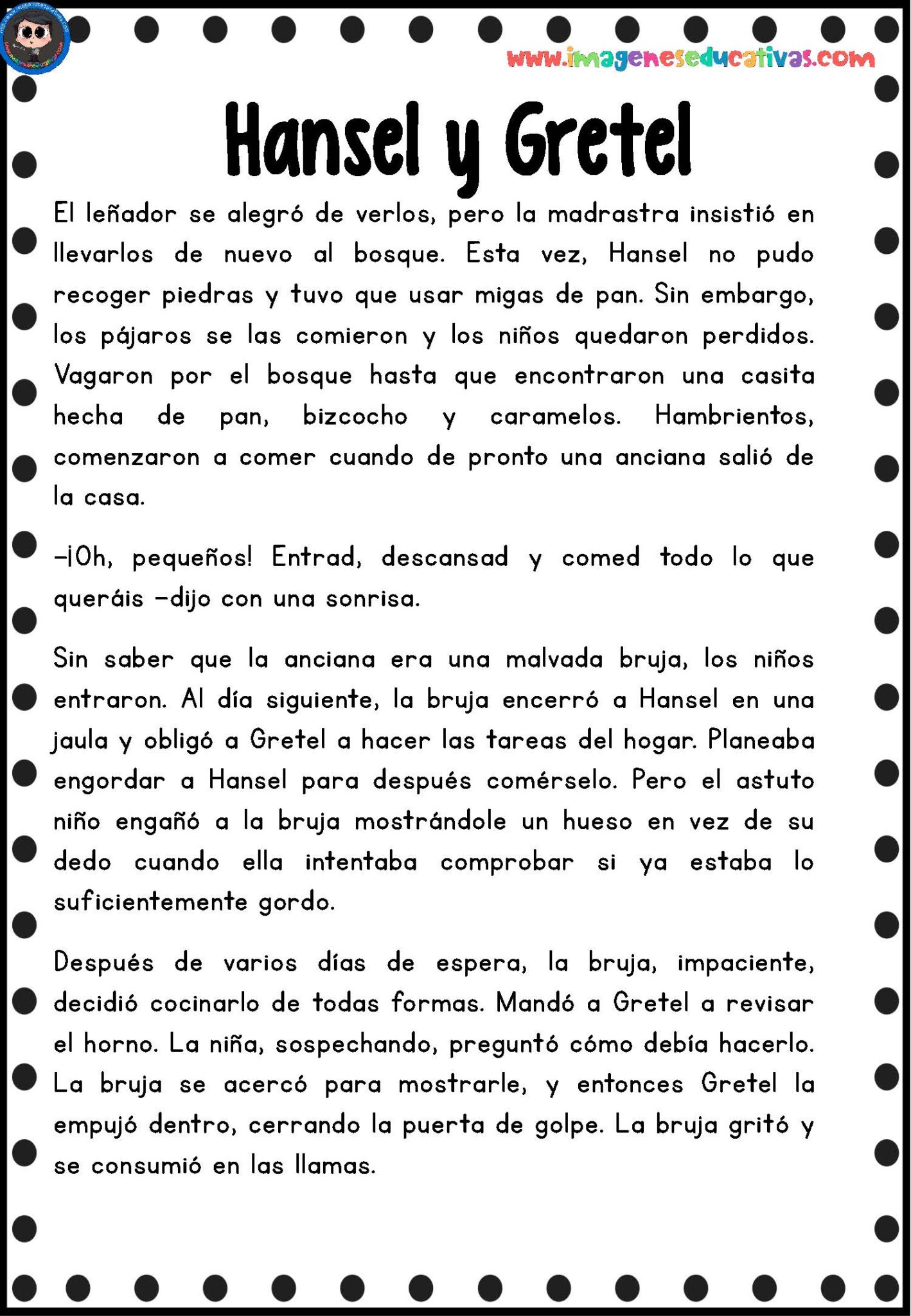 Cuaderno de actividades Hansel y Gretel Cuentos Clásicos - Imagenes Educativas