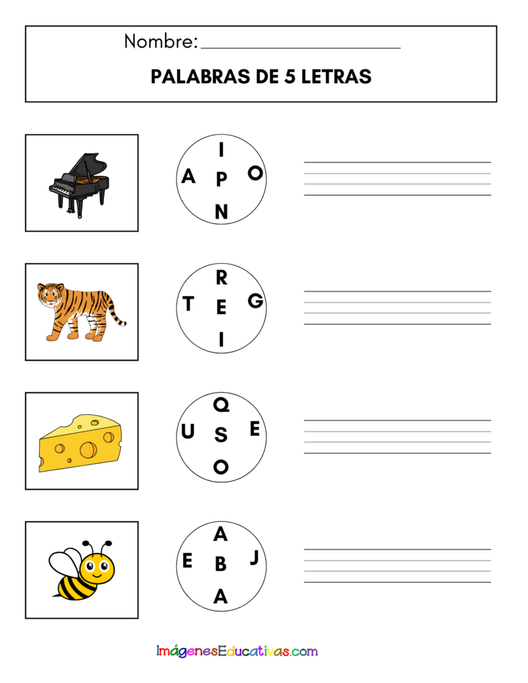 Palabras de 5 letras (1) - Imagenes Educativas