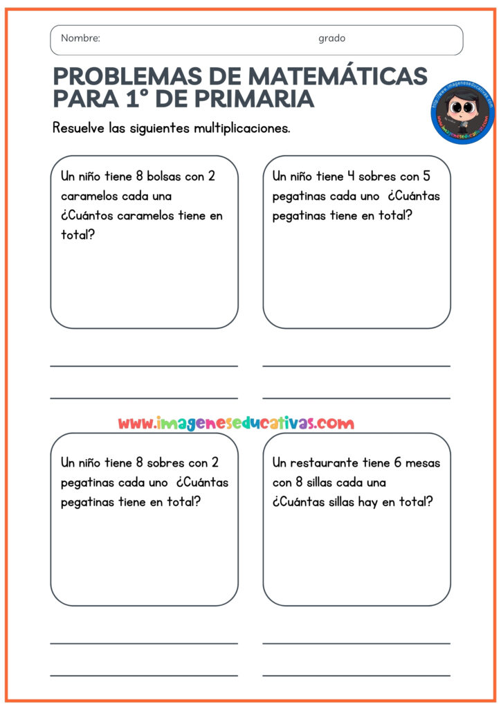 100 Problemas de multiplicaciones para 1º de Primaria - Imagenes Educativas