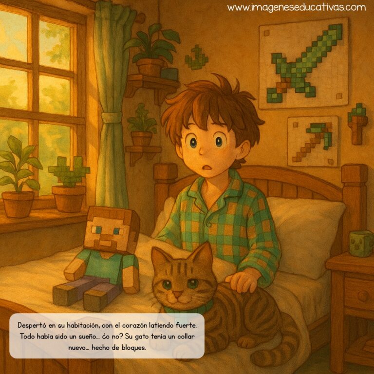 Cuento en imágenes "El mundo mágico de Minecraft" - Imagenes Educativas