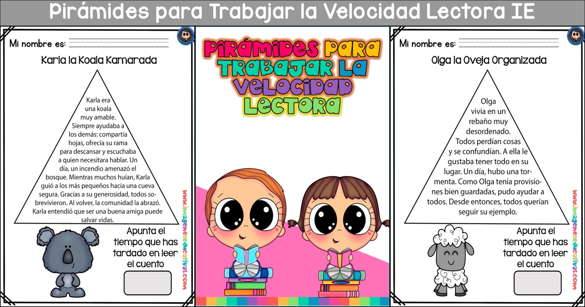 Pirámides para Trabajar la Velocidad Lectora IE - Imagenes Educativas