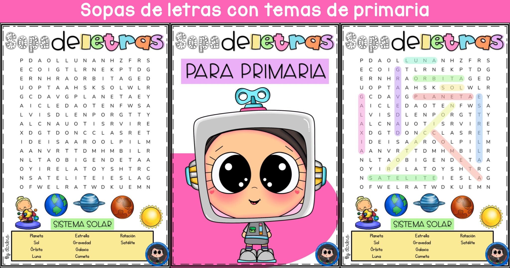 Sopas de letras con temas de primaria - Imagenes Educativas