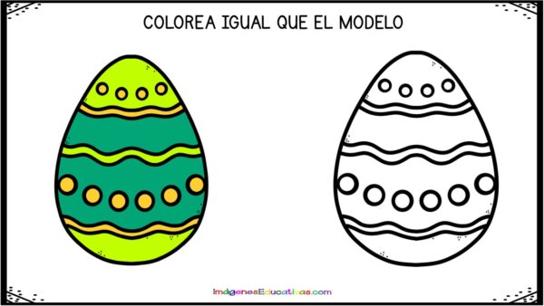 Fichas de atención: Colorea los huevos de Pascua - Imagenes Educativas