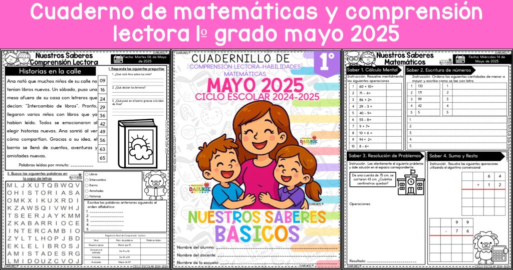 Cuaderno de matemáticas para preescolar 70 páginas - Imagenes Educativas