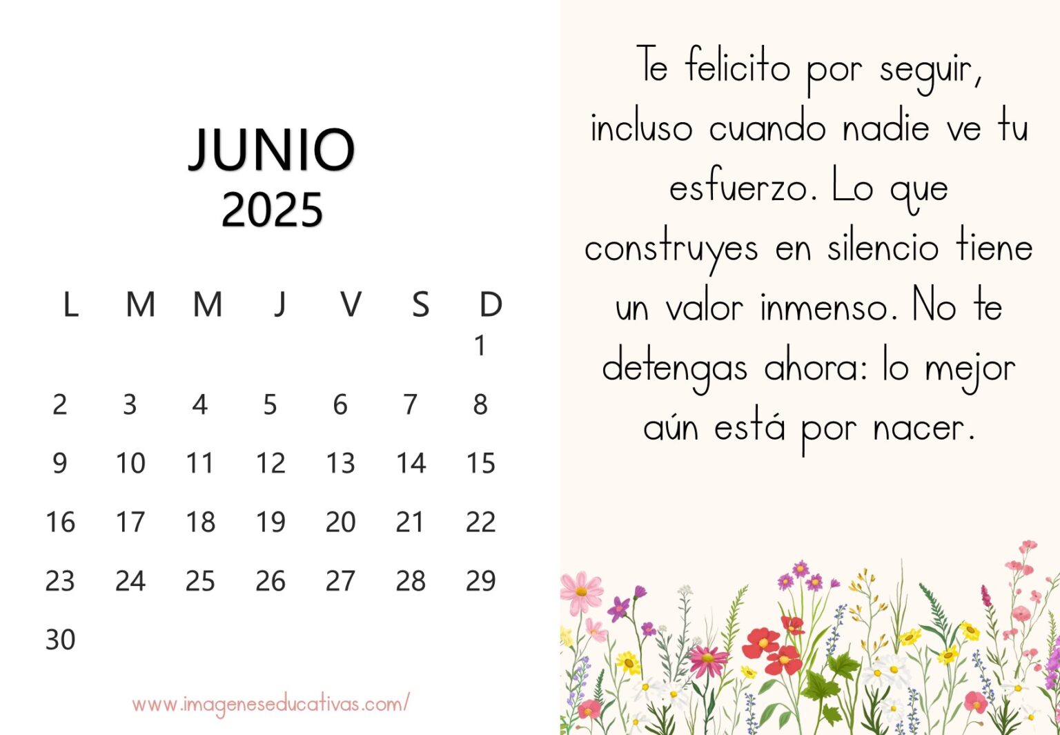 Calendarios 2025 Junio para descargar e imprimir - Imagenes Educativas
