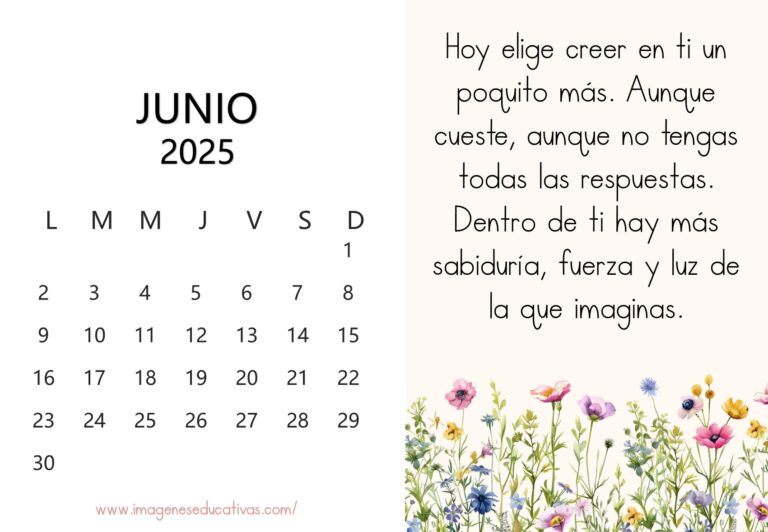 Calendarios 2025 Junio para descargar e imprimir - Imagenes Educativas