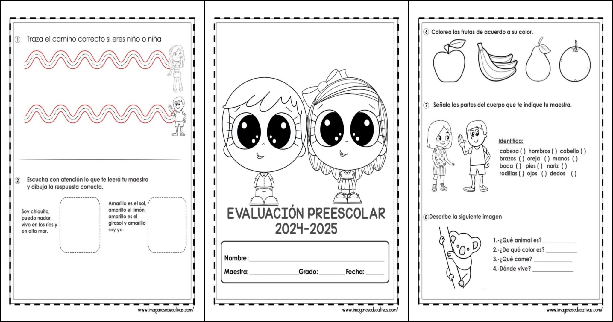 Cuadernillo de actividades: Evaluación Preescolar - Imagenes Educativas