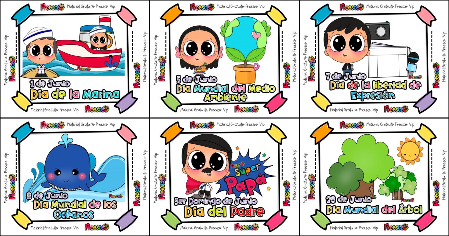 Efemérides Junio Imagenes Educativas 2024 Bn para colorear - Imagenes Educativas