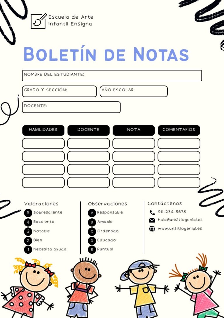 Plantillas de Boletines de Notas - Imagenes Educativas