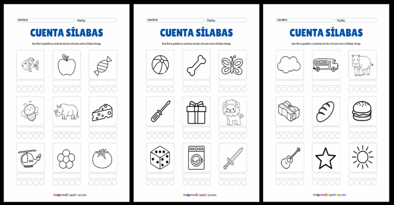 Fichas Cuenta Sílabas - Imagenes Educativas