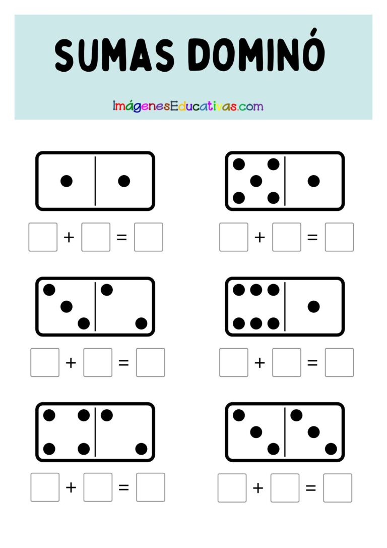 Sumas dominó para aprender a sumar - Imagenes Educativas