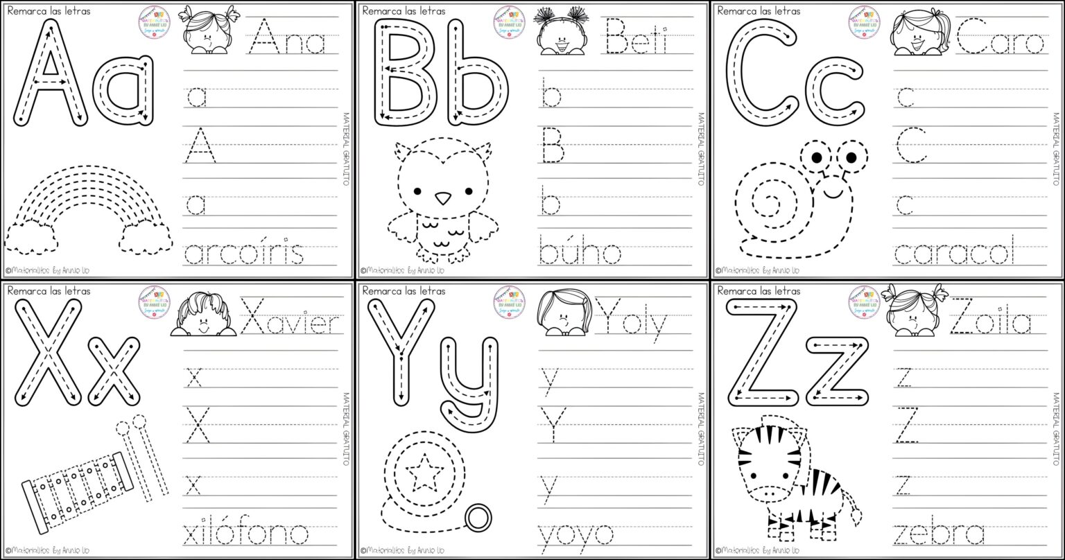 Completo abecedario completo grafomotor - Imagenes Educativas