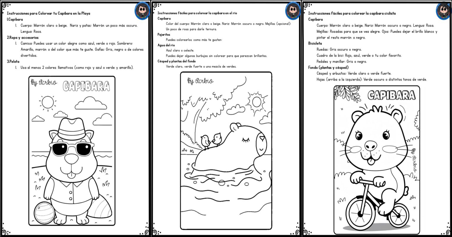 dibujos de capibaras Archivos - Imagenes Educativas