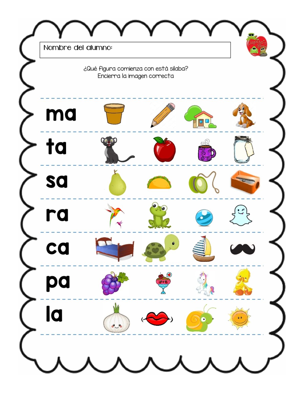 Fichas de repaso de conciencia fonológica - Imagenes Educativas