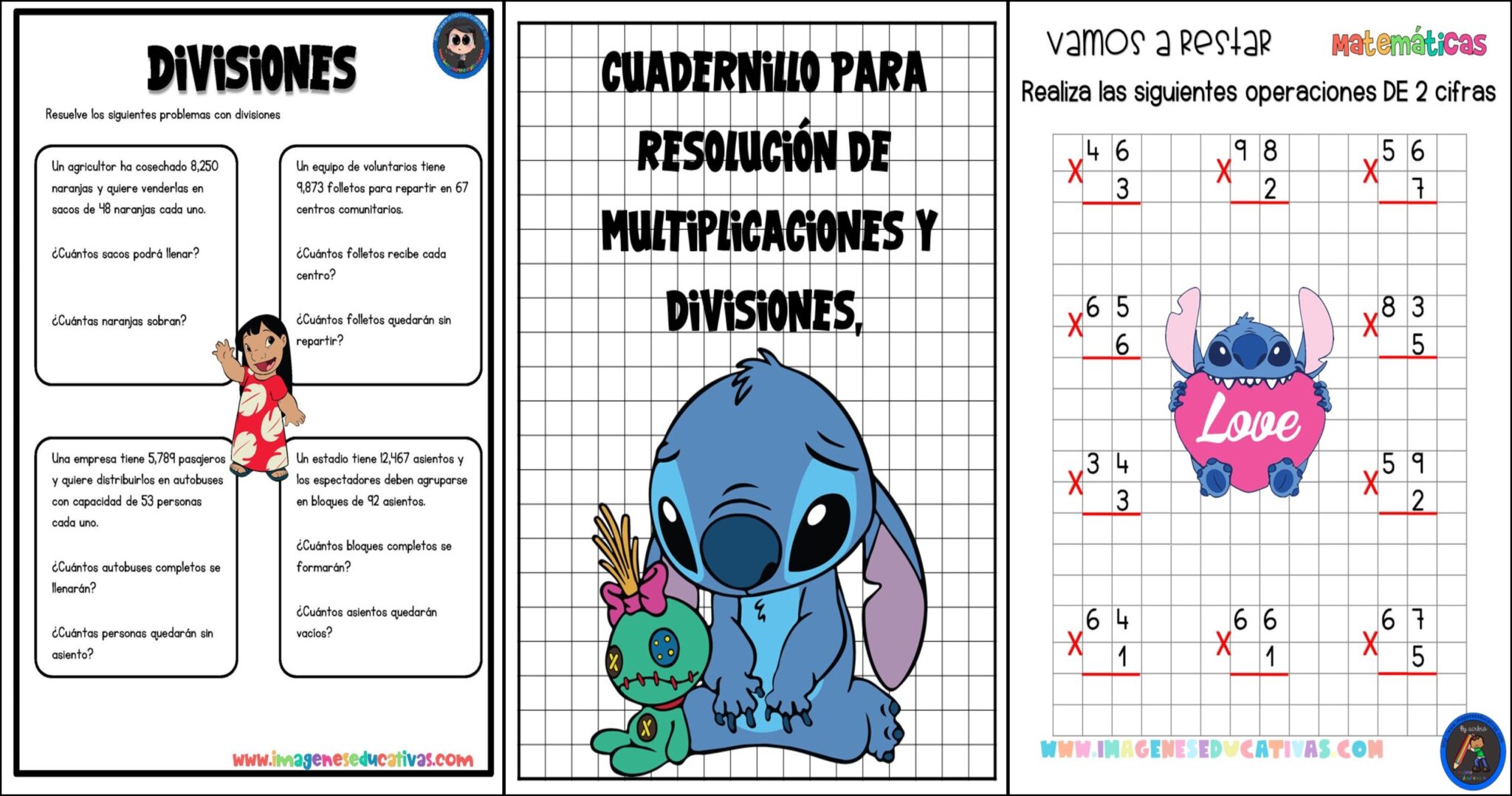 Fichas de divisiones exactas 2 cifras - Imagenes Educativas