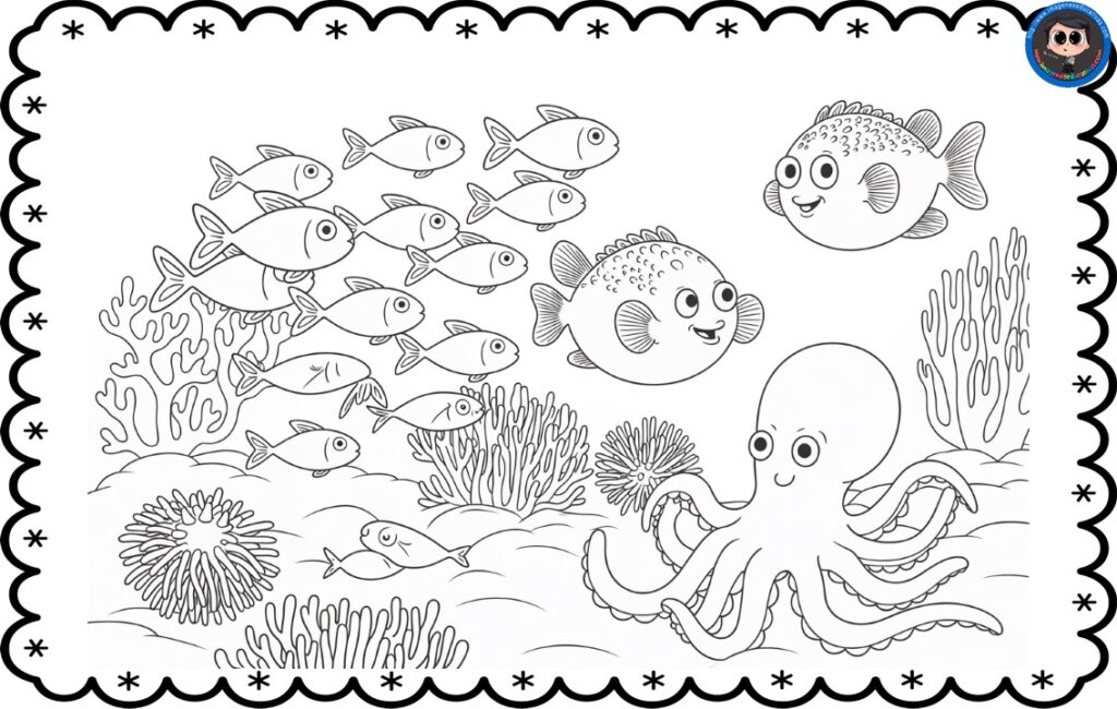 Fichas para colorear animales marinos - Imagenes Educativas