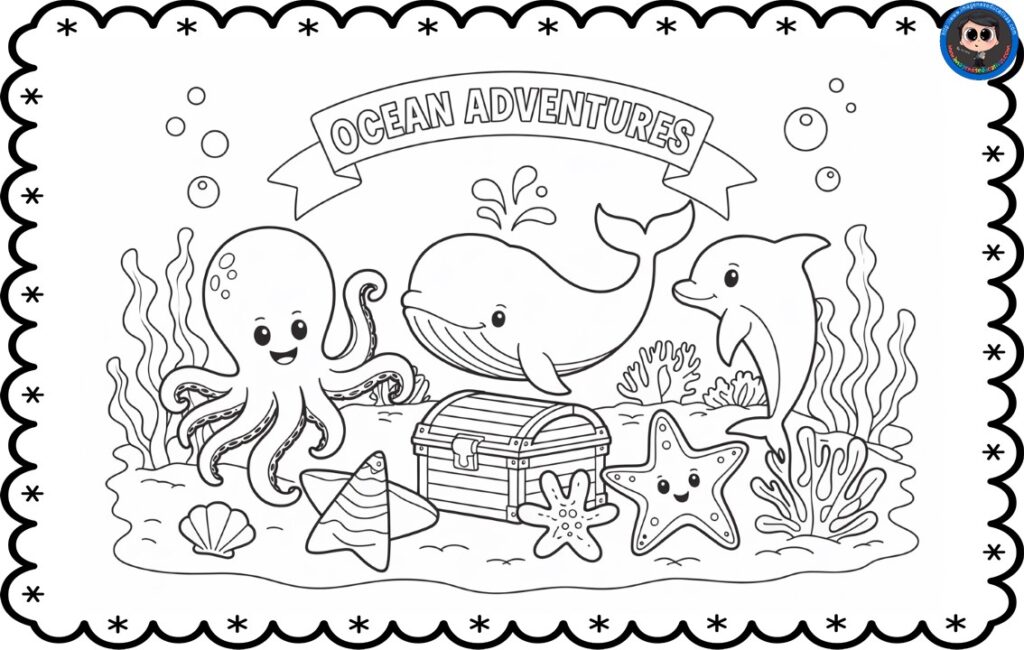 Fichas para colorear animales marinos - Imagenes Educativas