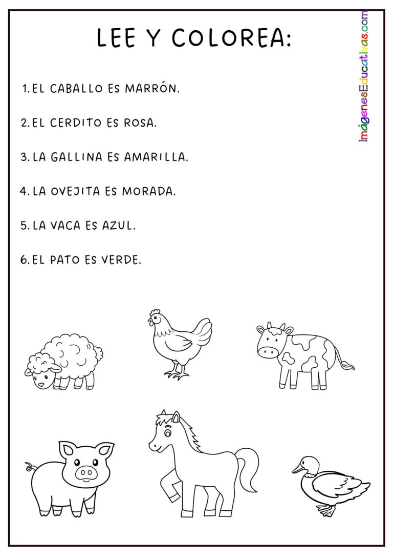 Divertida actividad lectora: Lee y colorea - Imagenes Educativas