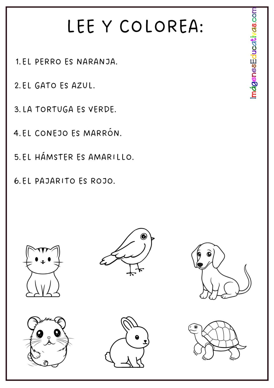 Divertida actividad lectora: Lee y colorea - Imagenes Educativas