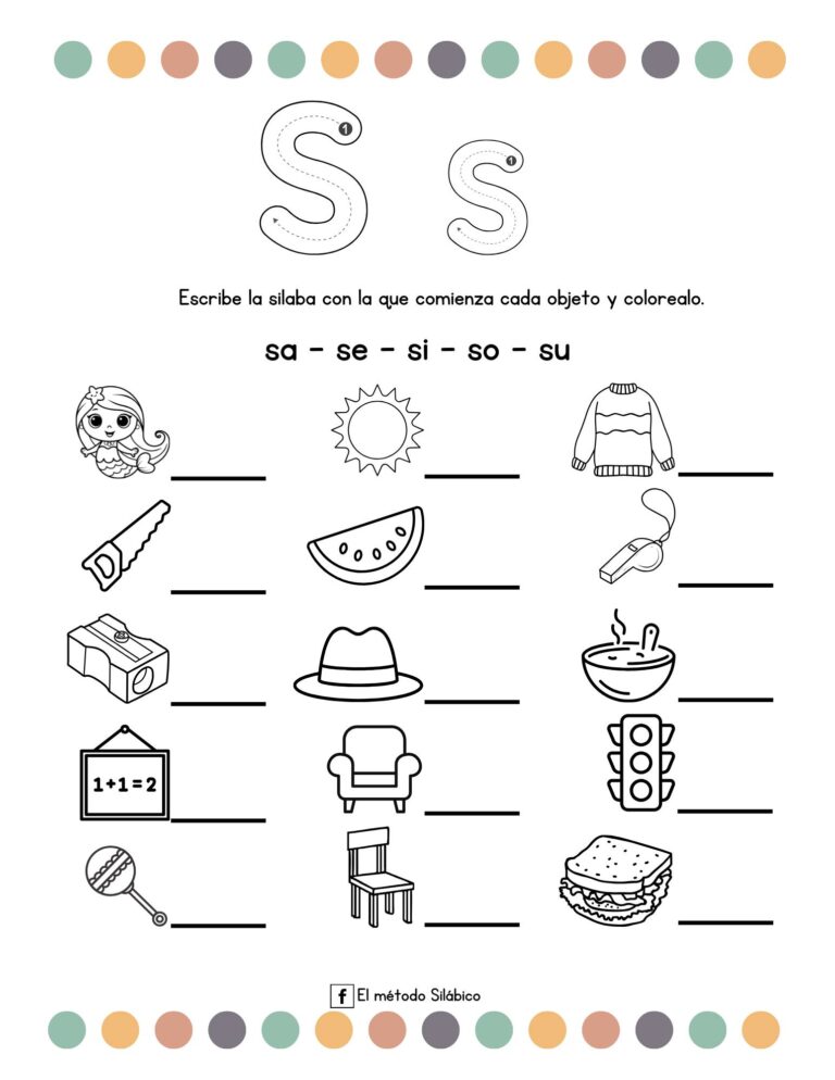 Método silábico actividades con las letras m - s -t - l - r - p ...