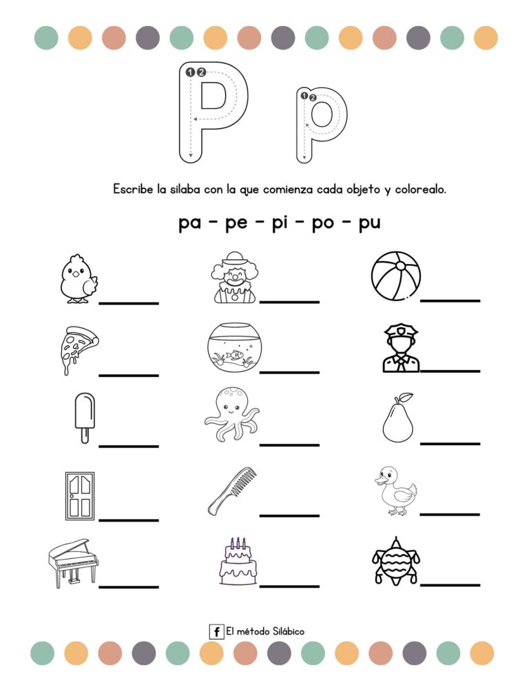 Método silábico actividades con las letras m - s -t - l - r - p ...