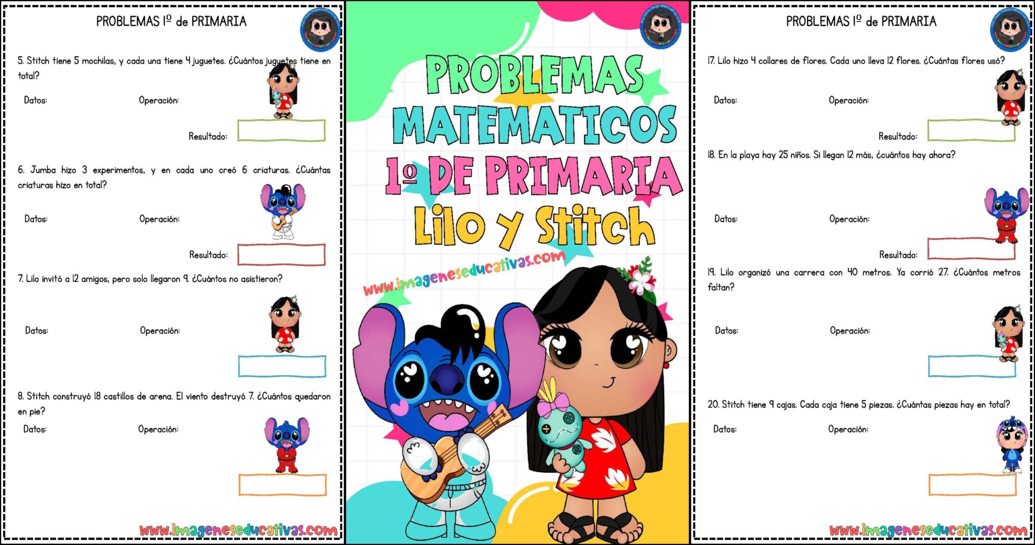 Fichas monstruosamente divertidas para calcular mitad, doble y triple - Imagenes Educativas