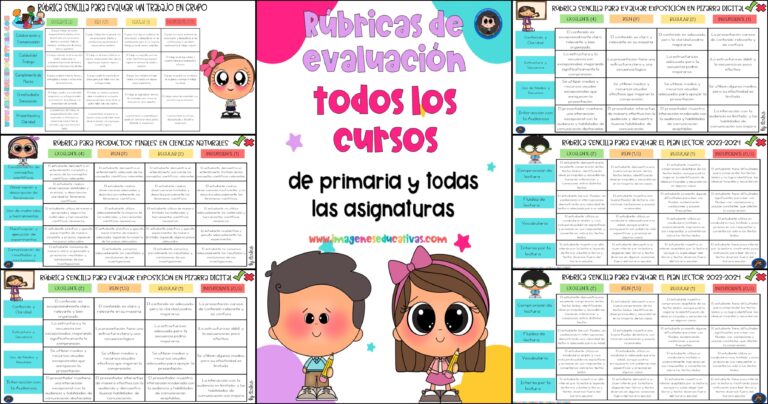 Rúbricas de evaluación todos los cursos de primaria y todas las ...