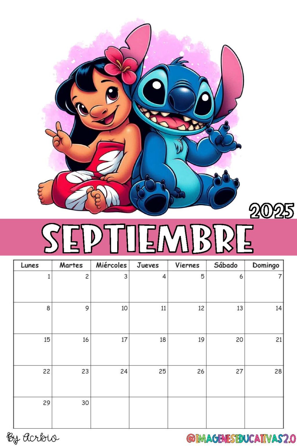 Calendario Escolar Lilo y Stich 2025-2026_Página_02 - Imagenes Educativas