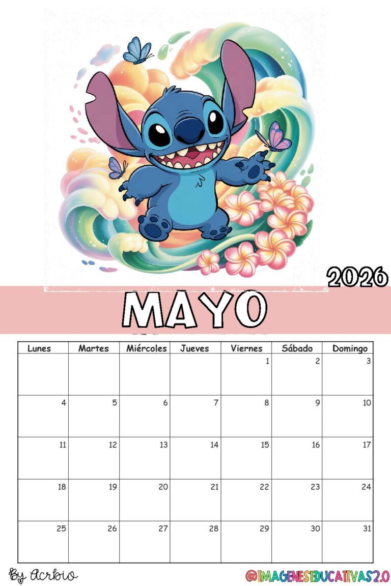 Calendario escolar 2025-2026 Lilo y Stitch - Imagenes Educativas