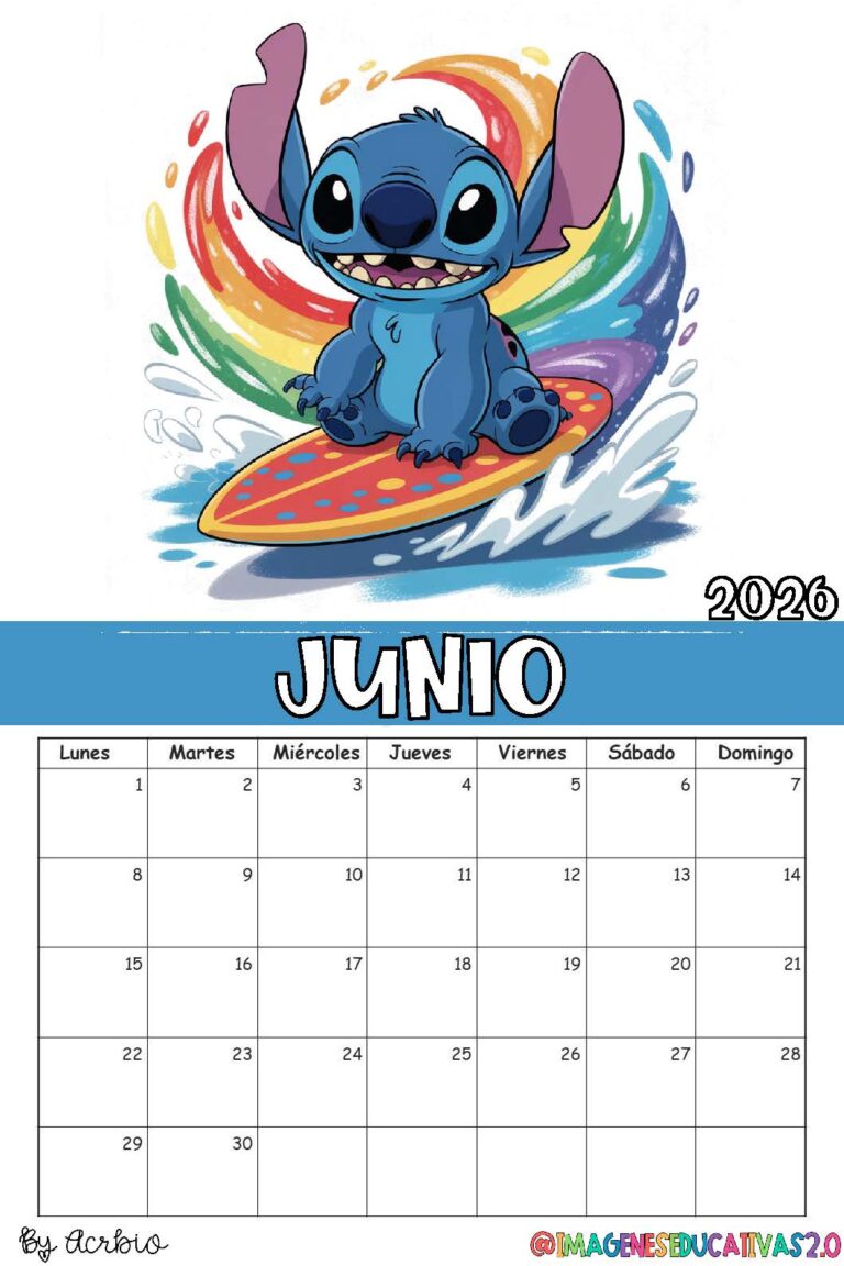Calendario escolar 2025-2026 Lilo y Stitch - Imagenes Educativas