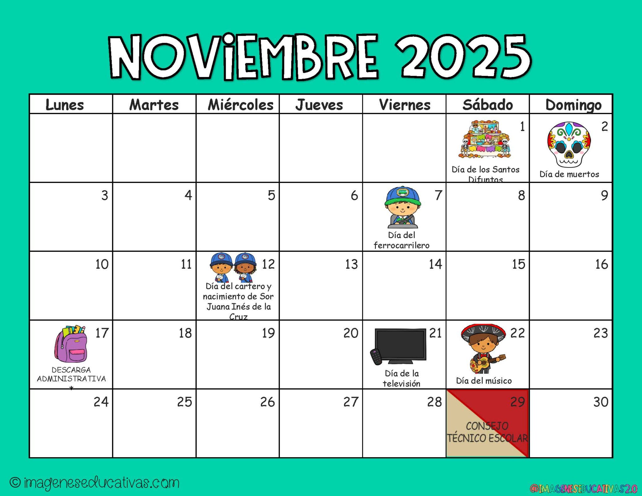 Calendario escolar 2025/2026 con fechas clave y pegatinas - Imagenes ...