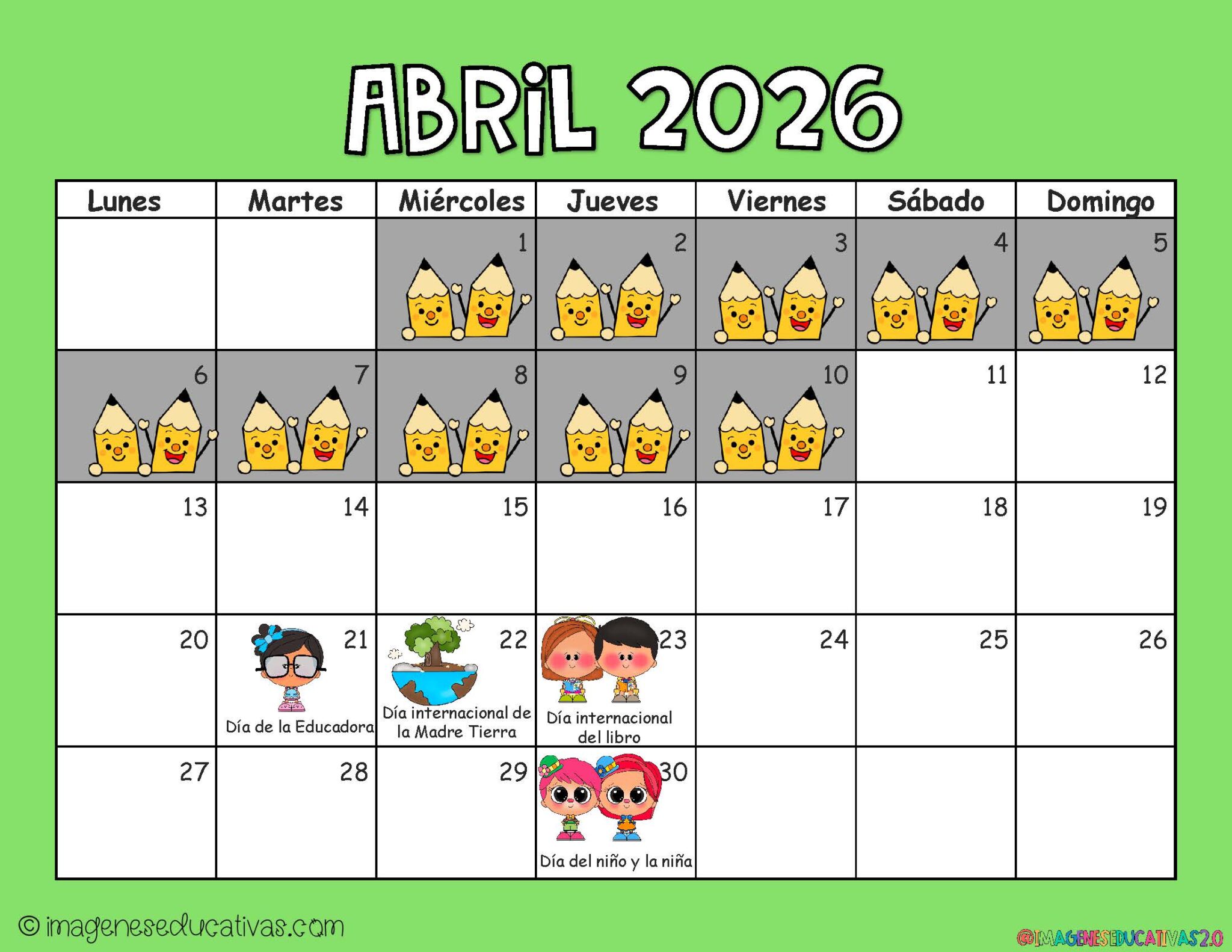 Calendario escolar 2025/2026 con fechas clave y pegatinas - Imagenes ...