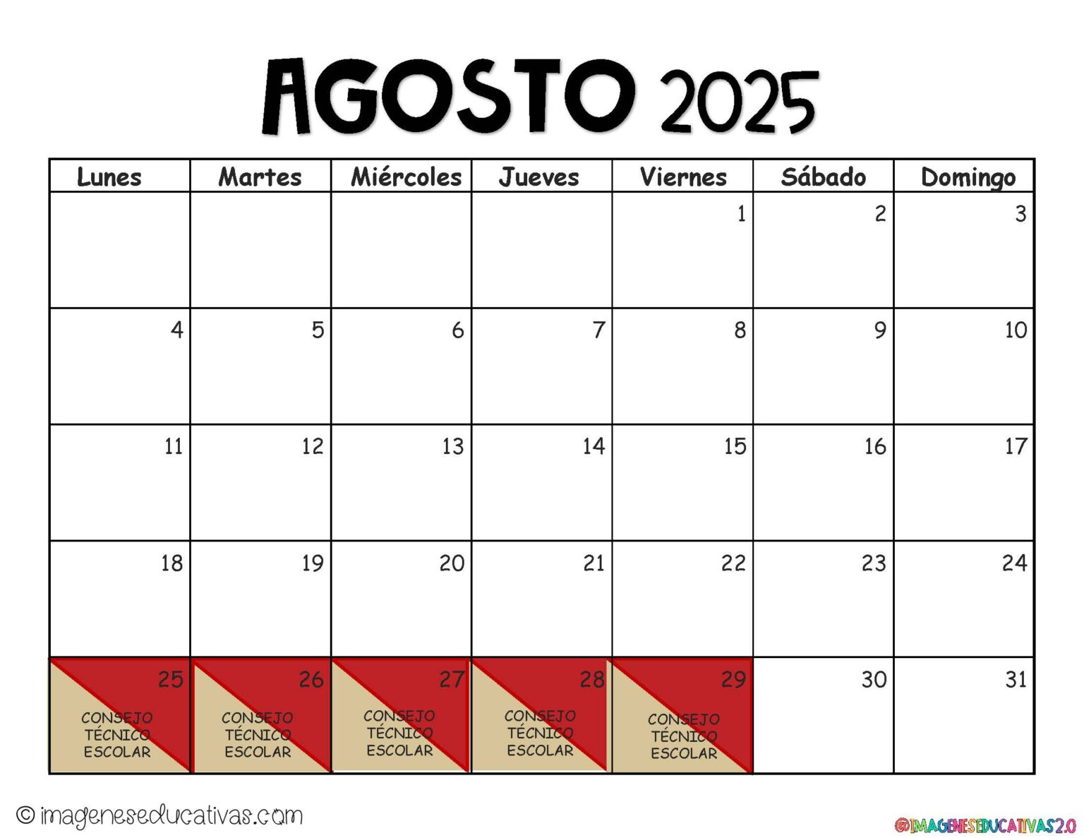 Calendario escolar 2025/2026 con fechas clave y pegatinas - Imagenes ...
