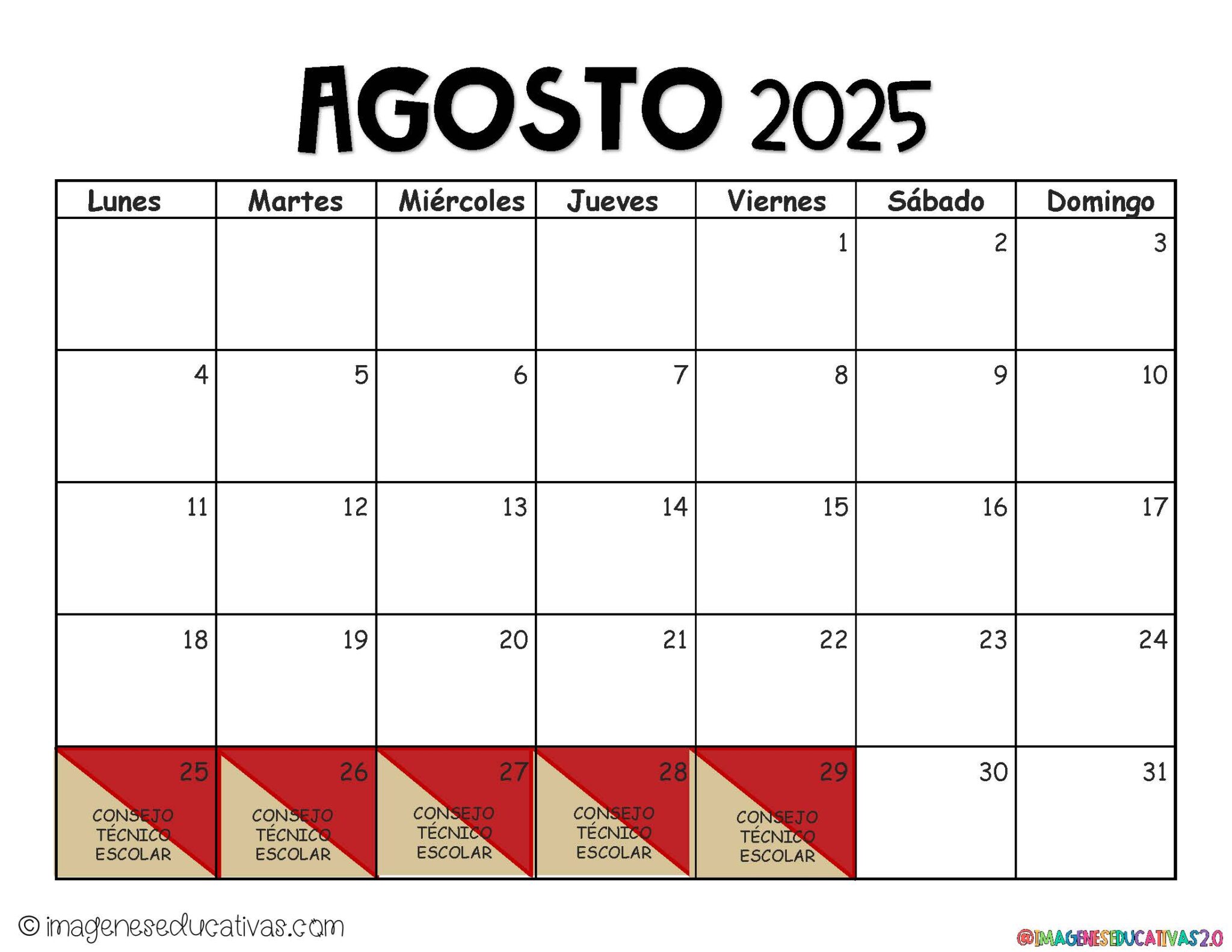 Calendario escolar 2025-2026 con fechas clave y pegatinas - Imagenes ...