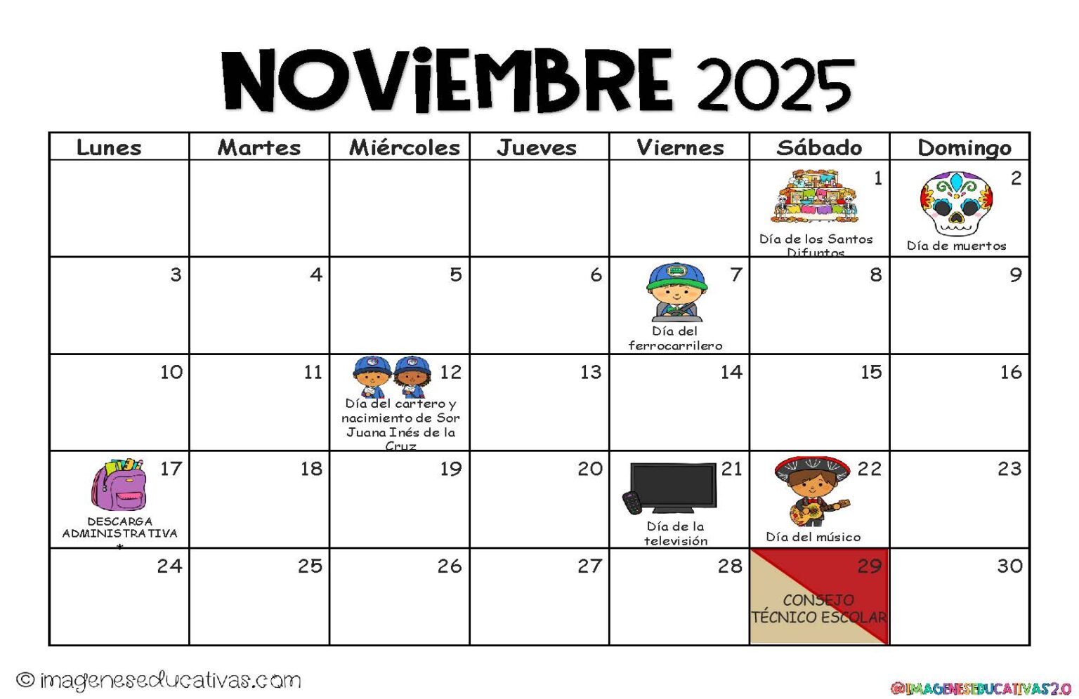 Calendario escolar 2025/2026 con fechas clave y pegatinas - Imagenes ...