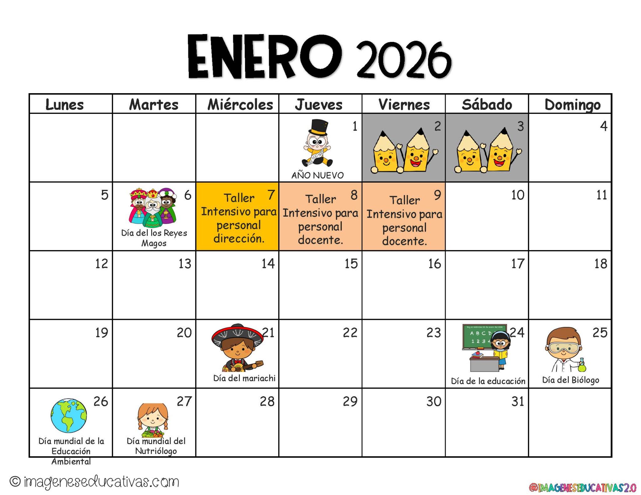 Calendario escolar 2025-2026 con fechas clave y pegatinas - Imagenes ...