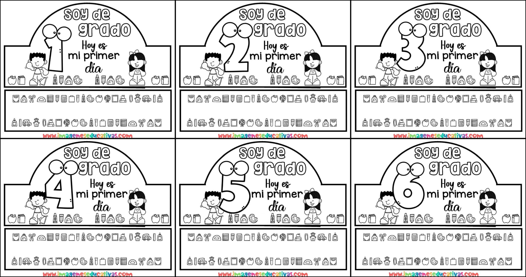 Coronas Mi primer día de clase - Imagenes Educativas