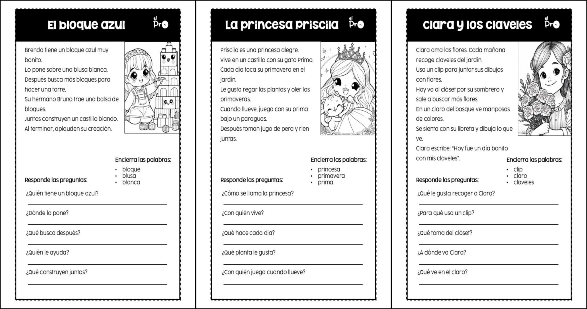 Divertida actividad lectora: Lee y colorea - Imagenes Educativas