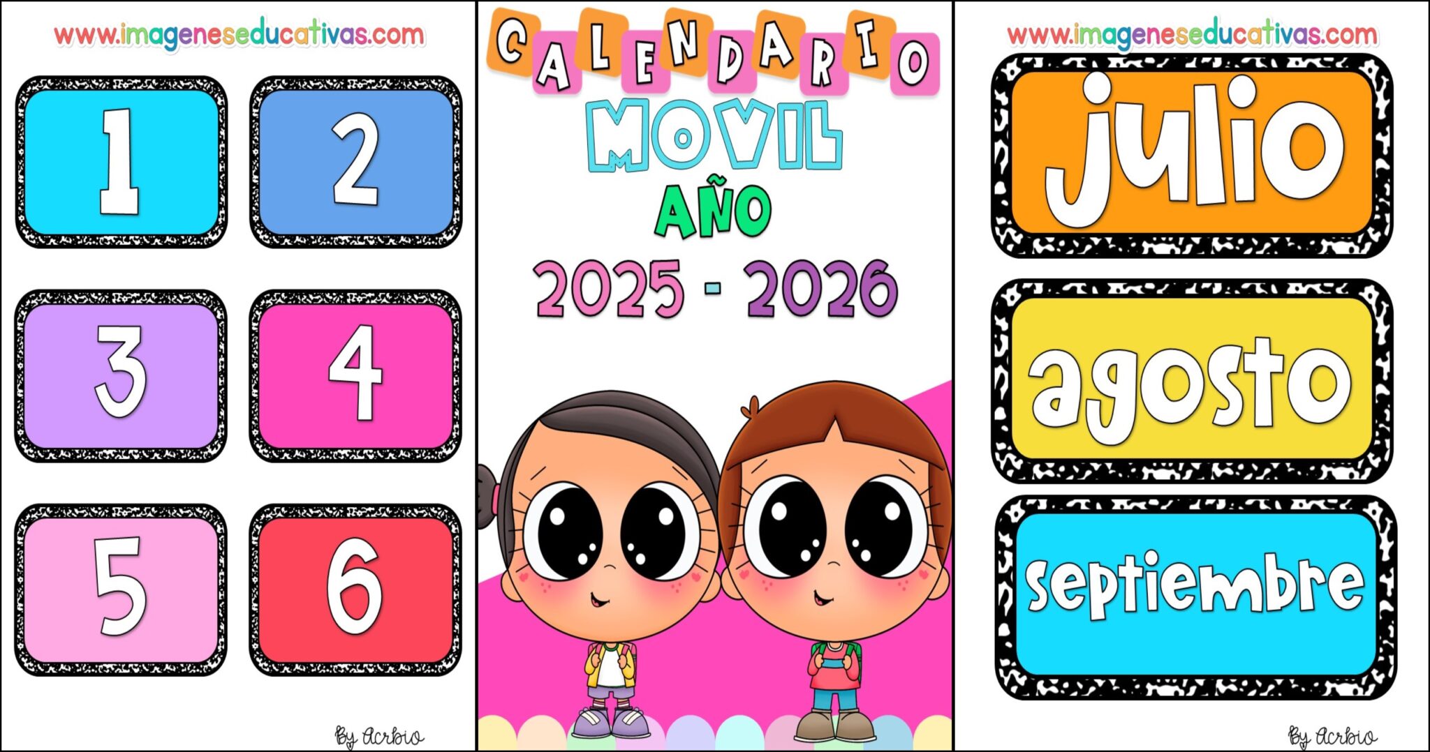 Calendario movil ciclo escolar 2025-2026 - Imagenes Educativas