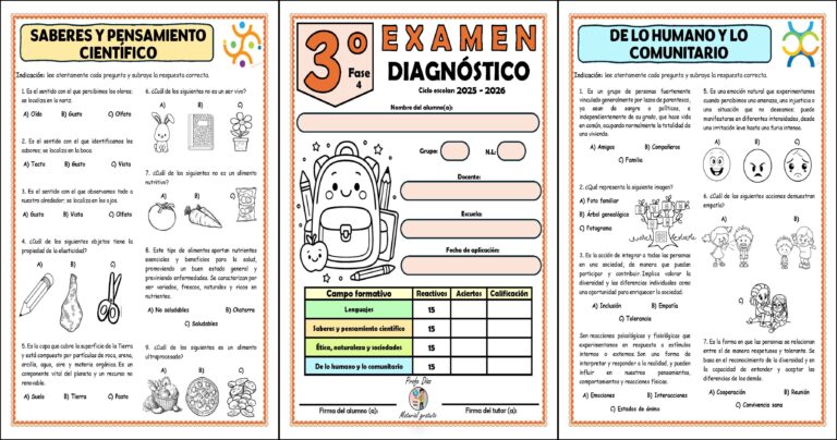 Examen Diagnostico Por Campos Formativos 3º Grado Imagenes Educativas 7310